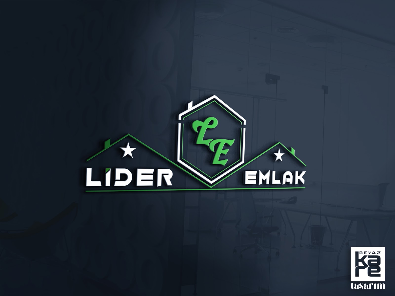 Emlak Logo Örnekleri - Beyaz Kare Tasarım
